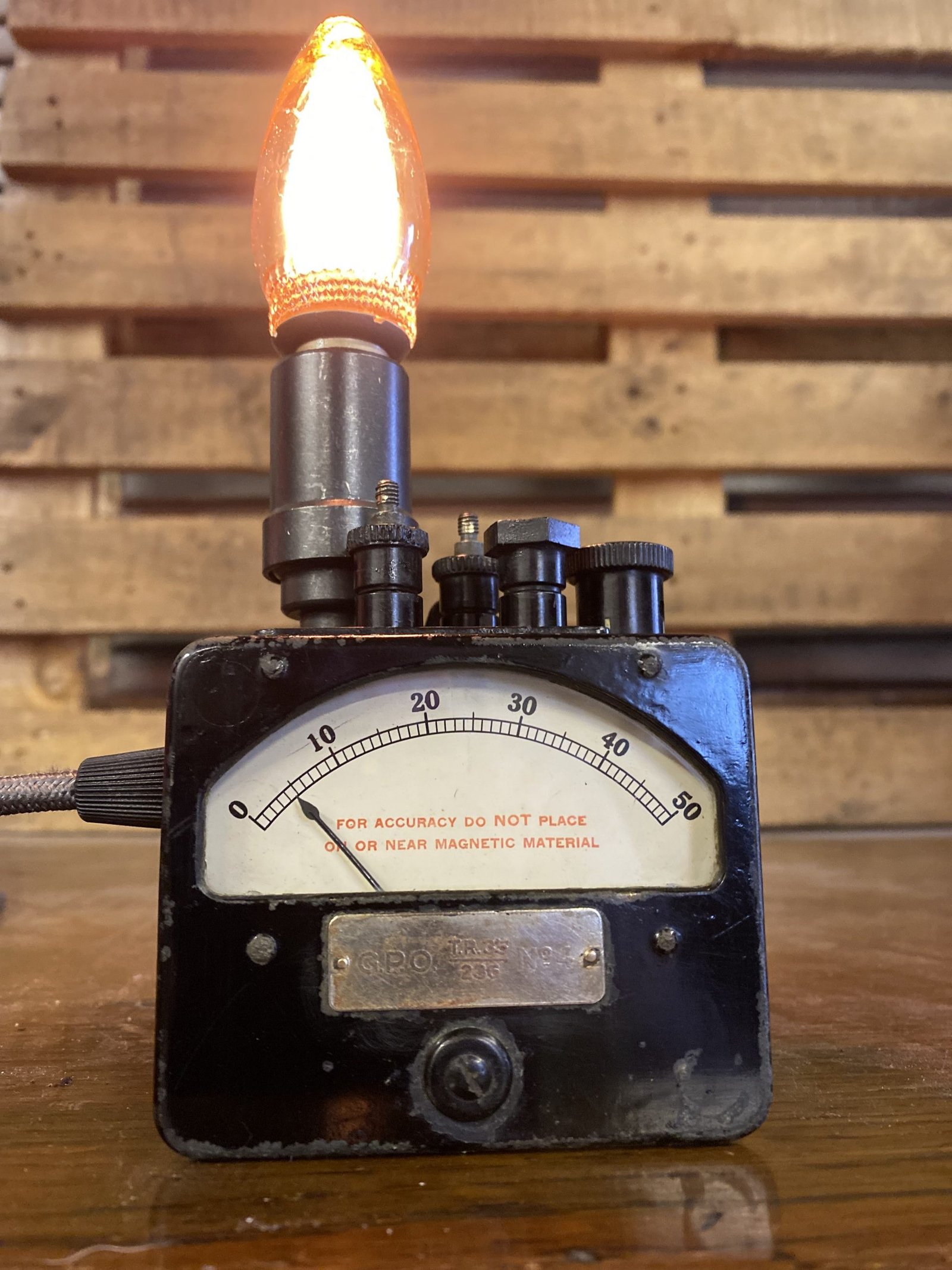 GPO Volt Meter Lamp - SOLD - Workshop 74
